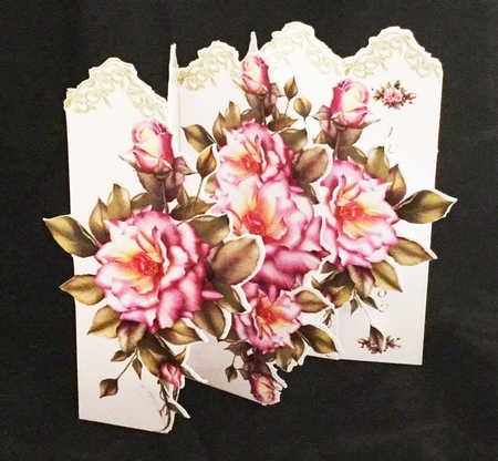 Concertina Pink Roses Over the Edge 3D Card Kit + Bookmarks - CUP318915 ...