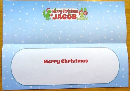 Christmas Dinosaurs MERRY CHRISTMAS JACOB large dl insert - CUP1011399 ...
