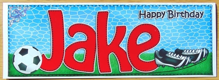 Large Dl Birthday Jake Football Card & 3D Decoupage - Photo by Joyce Watson