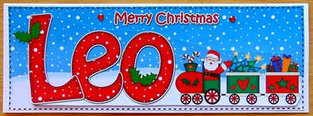 Large Dl Christmas Leo Santa's Train 3D Decoupage - Photo by Joyce Watson