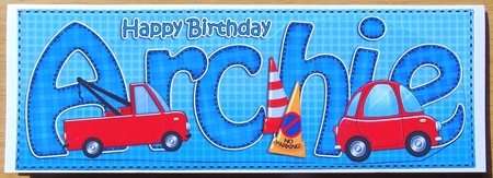 Large Dl Birthday Archie Cars 3D Decoupage - Photo by Joyce Watson