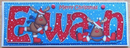 Large DL Christmas EWAN Rudolph 3D decoupage - Photo by Joyce Watson