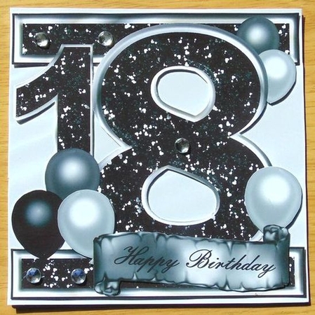 Special Birthday Ages - 18 - Black & Silver - CUP770606_1072 | Craftsuprint