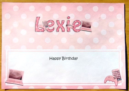 Large DL Happy Birthday LEXIE insert - CUP847845_359 | Craftsuprint