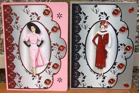 Scallop Edge Card Bases with Lace Trim in Red and Black - CUP207456_168 ...