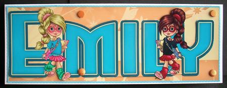 Emily Birthday Long Dl Card with Cute Girls - CUP532819_1446 | Craftsuprint