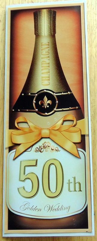 Large Dl Golden Anniversary Champers in a Box 3D Decoupage - CUP665910 ...
