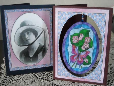 2 Stained Glass Floral Butterfly Dangler Card Fronts - CUP382563_659 ...