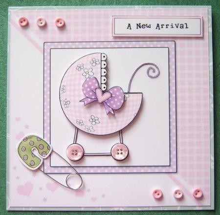 New Baby Girl Quick Card with Decoupage - CUP27418_359 | Craftsuprint