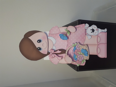 3D On the Shelf Card Kit - Little Teen Synthia has a basket of Flowers ...