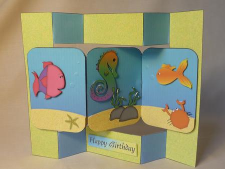 Ocean Life Folded Pop-up Card - CUP114825_172 | Craftsuprint