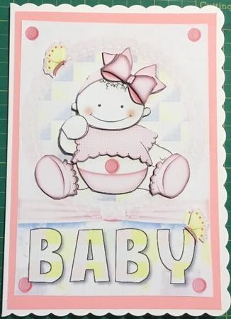 Button Baby Girl Card Front and Decoupage - CUP604376_38 | Craftsuprint