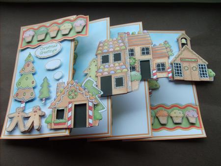 4-fold Card Kit - Gingerbread Town - CUP280523_203 | Craftsuprint