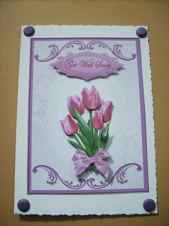 Tulips on Lace, Card with Decoupage - CUP401151_1164 | Craftsuprint