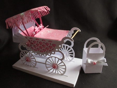 Old Fashioned Pram & Box - CUP694980_596 | Craftsuprint