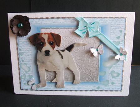 Cute Jack Russel Puppy in Chunky Blue Frame - CUP434893_983 | Craftsuprint