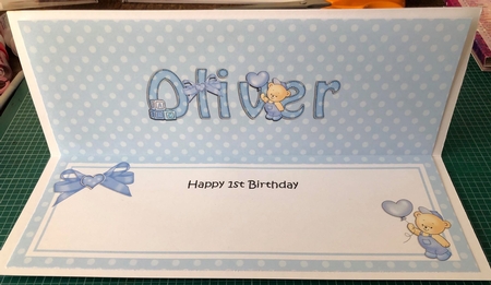 Large DL Happy 1st Birthday OLIVER insert - CUP956502_359 | Craftsuprint