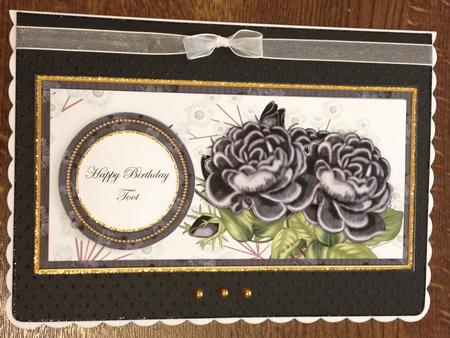 Black Roses Birthday Wishes Dl Decoupage Topper - Photo by Glitter Girl