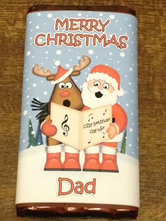 Christmas Singing Santa & Rudolph Dad Chocolate Wrapper - CUP381401_359 ...