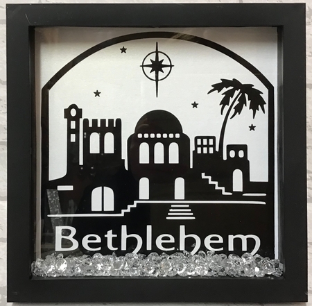 Vinyl Bethlehem Scene Glass Block - CUP695685_1415 | Craftsuprint