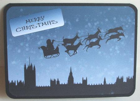 Santa's Sleigh and Reindeer Flying Over London - CUP245362_1307 ...