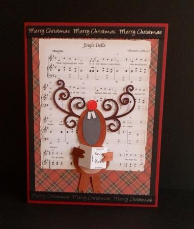341 Singing Reindeer Card Front - CUP692067_1415 | Craftsuprint