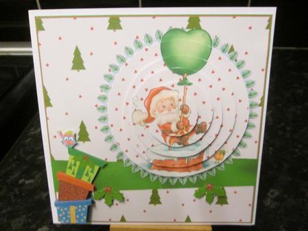 Santa Floats Down the Chimney Card Front and Pyramid - CUP585266_38 ...