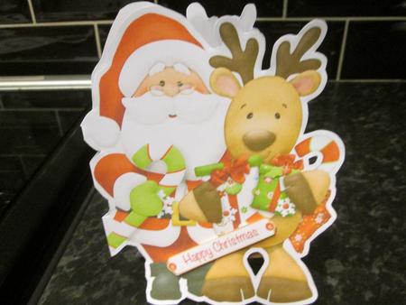 Santa & Rudolph - Shaped Christmas Card - CUP362214_614 | Craftsuprint