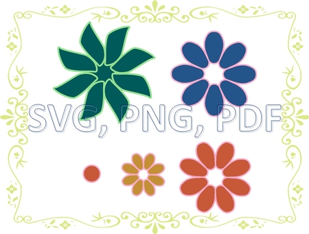 Set of 3D Paper Flower templates - CUP1043306_92733 | Craftsuprint