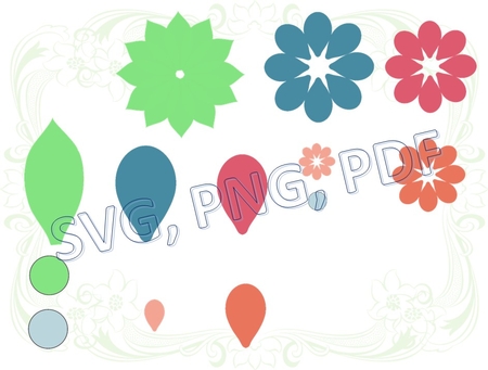 Set of three 3D Paper Flower templates - CUP1043491_92733 | Craftsuprint