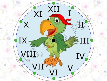 Set of five Clock faces on the price of three. Arabic and Roman numbers ...