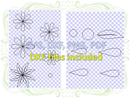 Set of flower, templates, 3d, petal, cut - CUP1045299_92733 | Craftsuprint