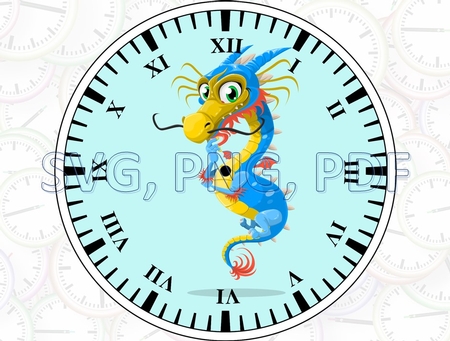 Clock face with Arabic and Roman numbers. Minute tick marks. Vintage ...