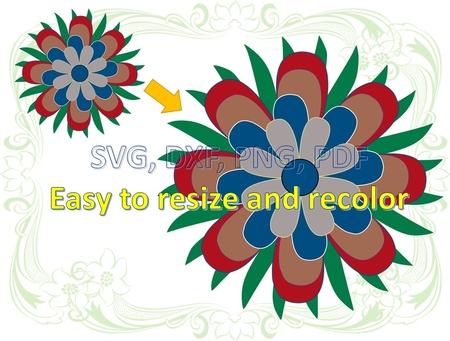 Paper flower templates and silhouettes. parts, felt, cut, felting, 3d ...