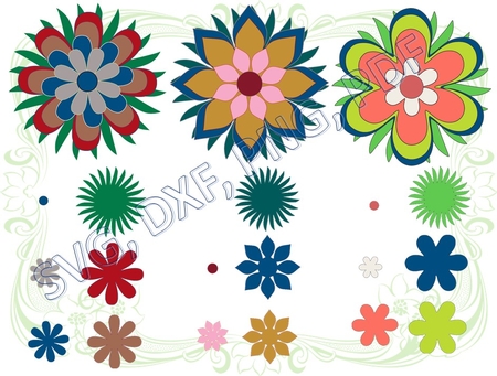 Paper flower templates and silhouettes. parts, felt, cut, felting, 3d ...