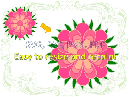 Paper flower template and silhouettes. Felting parts, felt, cut ...