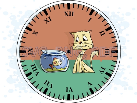 Beautiful clock face with Arabic and Roman numbers. Minute tick marks ...