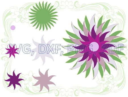 Paper flower template and silhouettes. Felting parts, felt, cut ...