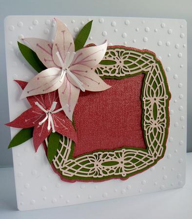 Layered Square Lacy Frame with Lilly topper - CUP692565_1577 | Craftsuprint