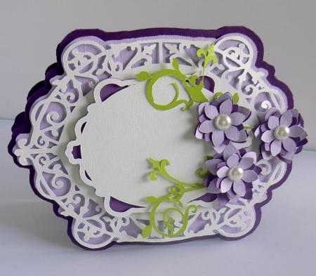 Fancy Shaped Card with Frames Mats and Flowers - CUP695607_1577 ...