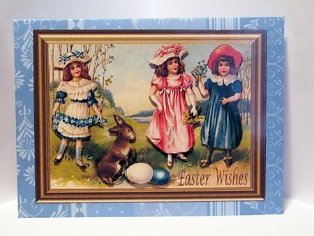 Vintage Easter Bunny Decoupage Card Front - CUP300522_719 | Craftsuprint