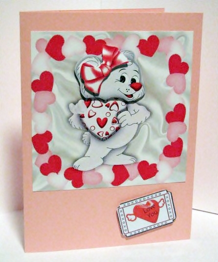 Cute Little Love Bear with Heart in Heart Frame 8x8 - CUP387212_415 ...