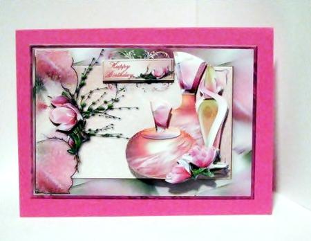 Perfume and Magnolias in Pink Card Front - Photo by Barbara Hiebert