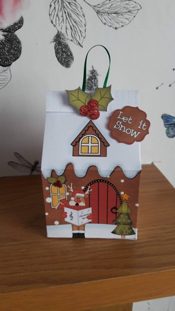 3D Christmas Milk Carton Gingerbread House Treat Box Mini Kit - Rudolph ...