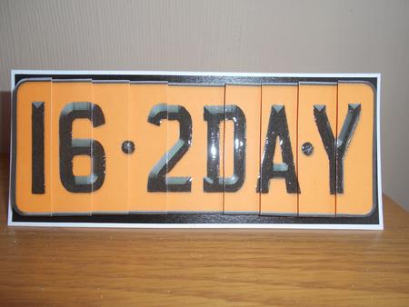 16th Birthday Fun Novelty Number Plate with Side Stacker Top ...