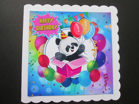 Cute panda in a surprise box with balloons 8x8 - CUP928367_415 ...