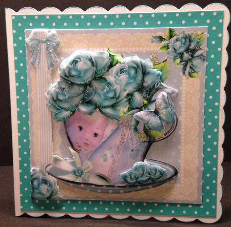 Beautiful Baby Boy Cup of Roses Card Front Kit - CUP567442_1483 ...