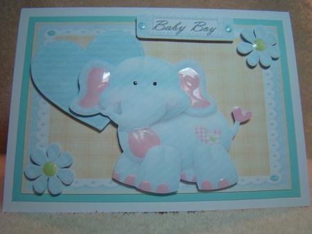 Blue Elephant on Big Blue Heart - CUP460975_983 | Craftsuprint