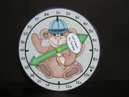 7 Times Table Clock Monkey Boy - CUP488035_107 | Craftsuprint