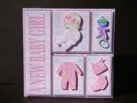 A New Baby Girl 8 Square Mini Kit - CUP494982_719 | Craftsuprint